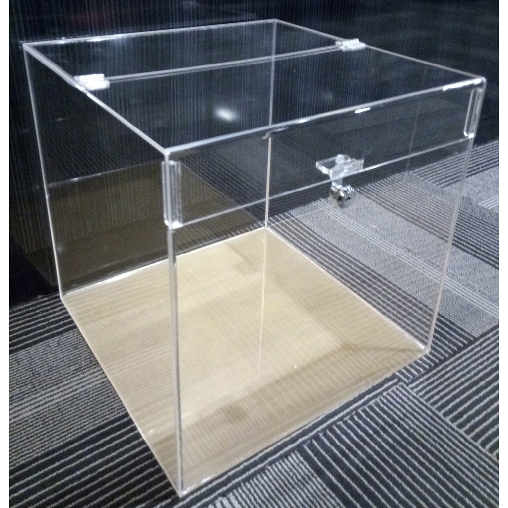 [ Pre Order ] 15 x 15 x 15in Acrylic Tender Box With Top Centre Hinges ...