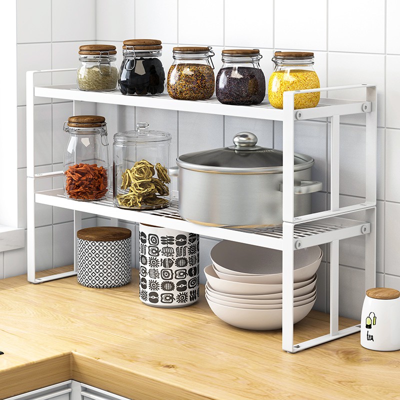 Kitchen Layered Storage Rack Countertop Desktop Condiments Storage ...