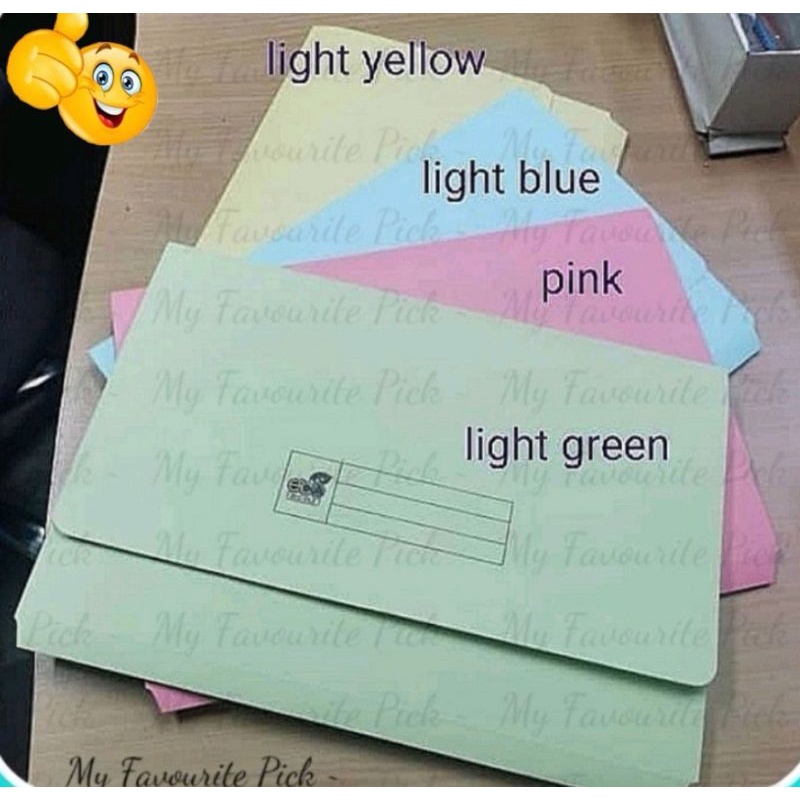 100 pcs A4 Light Colour Manila Card Pocket File (mix col) | Shopee Malaysia