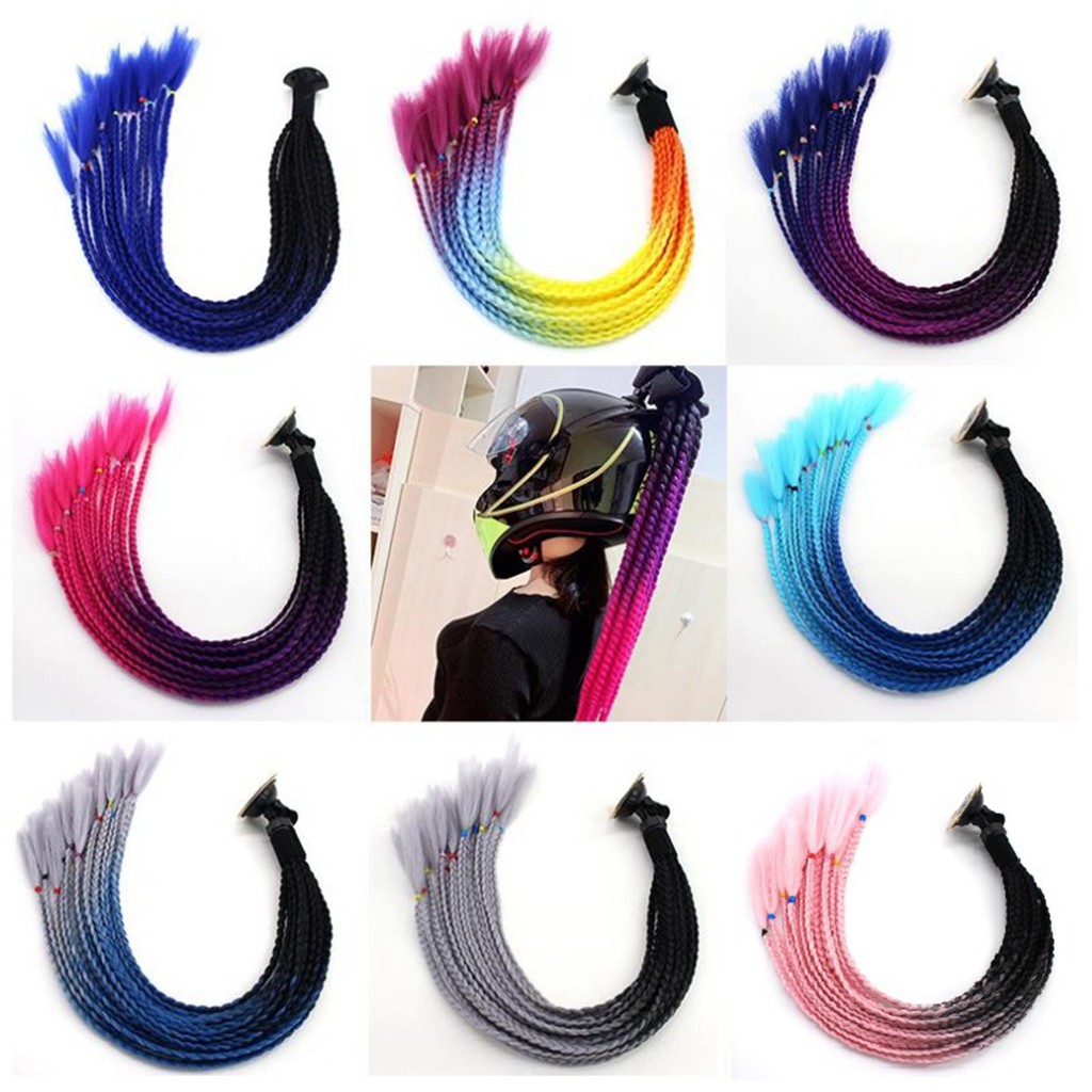[perfeclanMY] Pigtails Gradient Braids Ponytail Hair for Motorbike ...