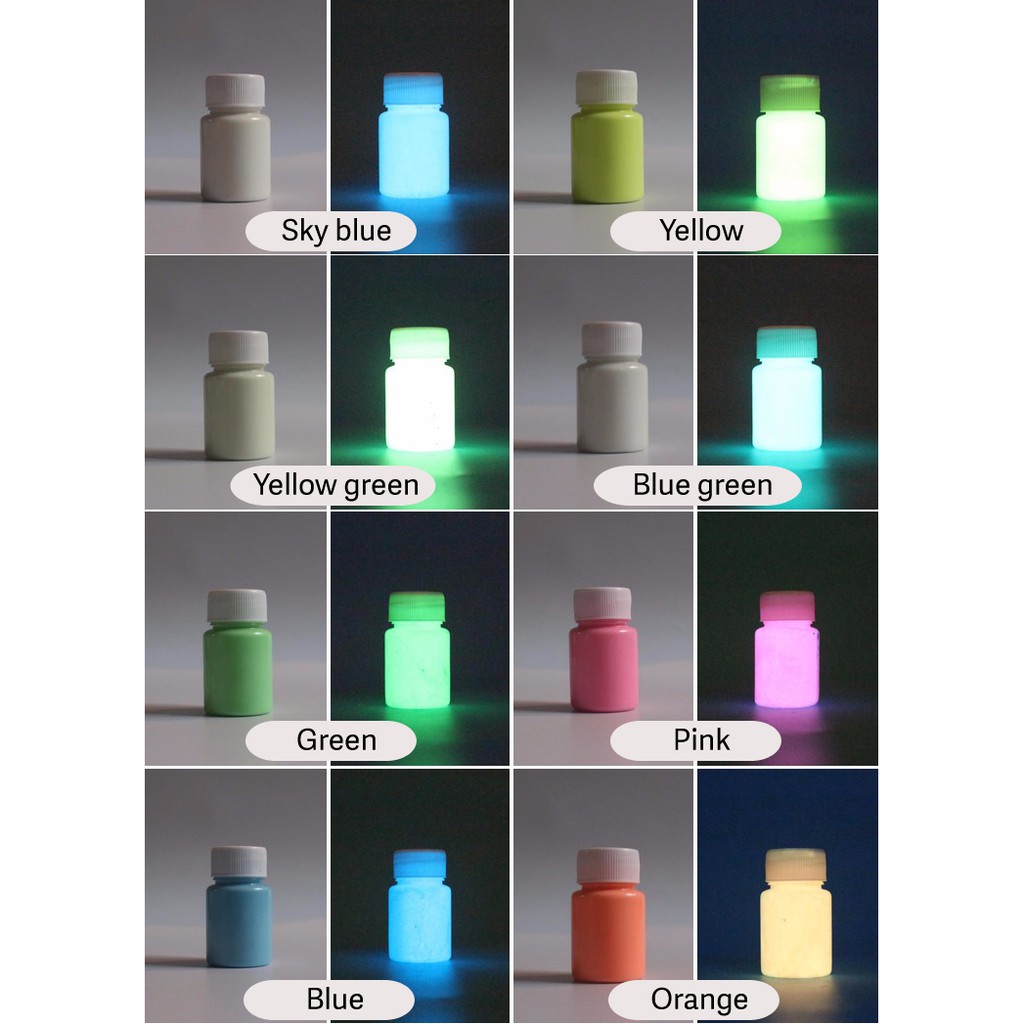 20g Glow in the Dark Paint luminous paint waterbased Cat Bersinar dalam ...