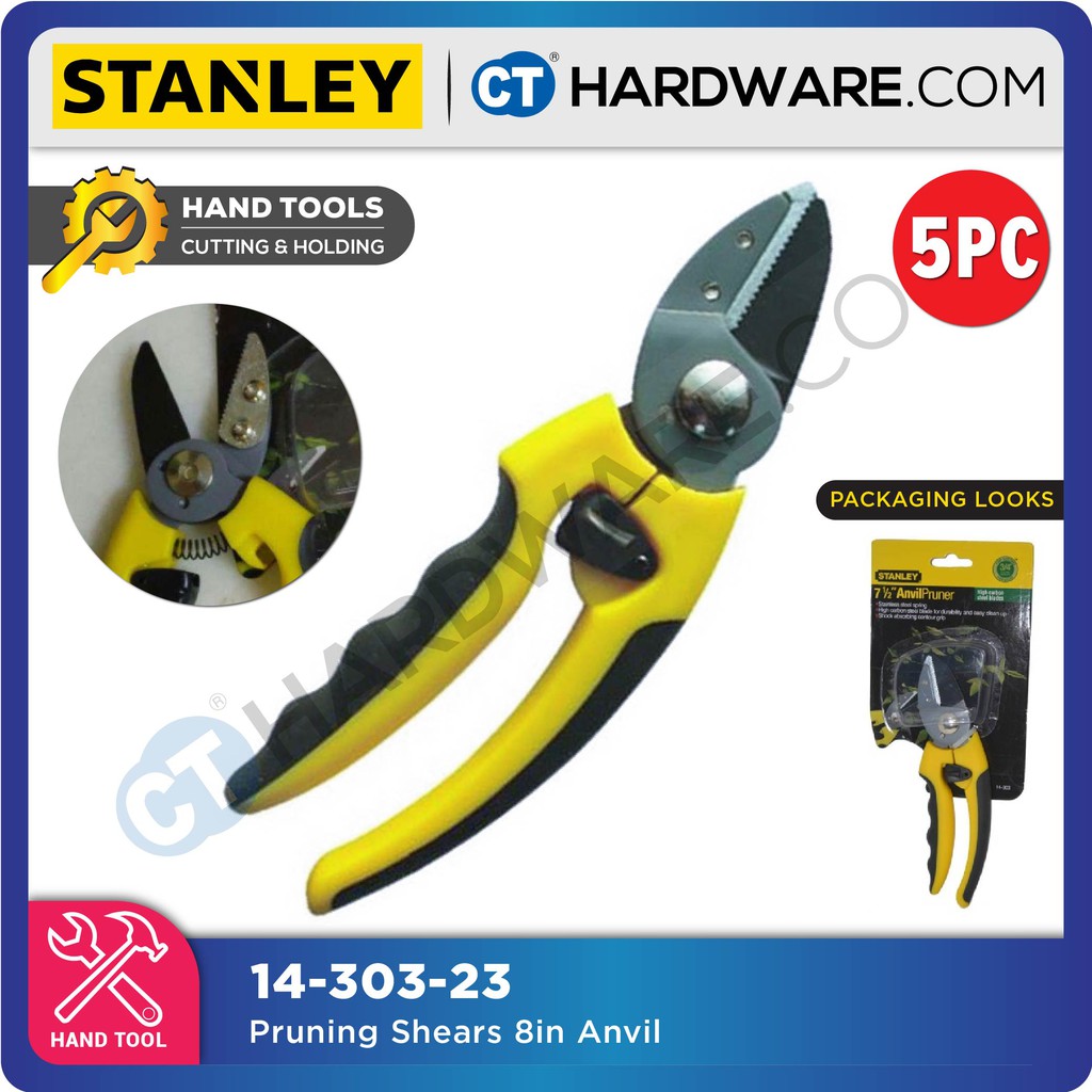 Stanley 14303 PRUNING SHEARS 200MM 8" ( ANVIL ) TREE TRUNK CUTTER [ 14 ...