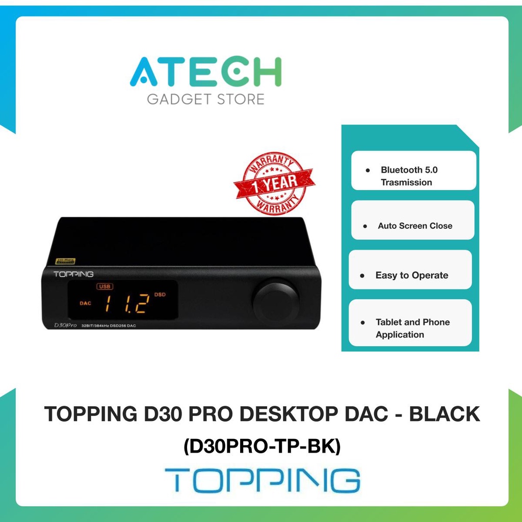TOPPING D30 PRO DESKTOP DAC - BLACK (D30PRO-TP-BK) | Shopee Malaysia