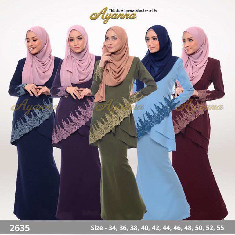 2635 Ayanna Camilla Baju Kurung Moden Dewasa Baju Raya 2019 Plus Size ...