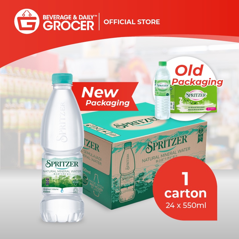 Spritzer Natural Mineral Water 24 x 550ML (24 bottles) 1 Carton | Shopee Malaysia