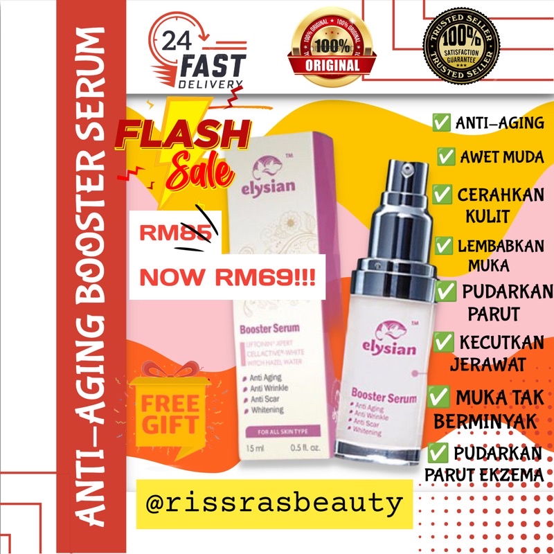[SHIPS FROM KL, 💯 ORIGINAL HQ] 20% DISKAUN ELYSIAN BOOSTER SERUM ANTI ...