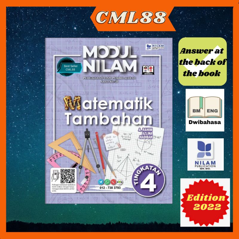 [CML88] Modul Nilam Matematik Tambahan Ting 4 {Dwibahasa} KSSM 2022 - Nilam | Shopee Malaysia