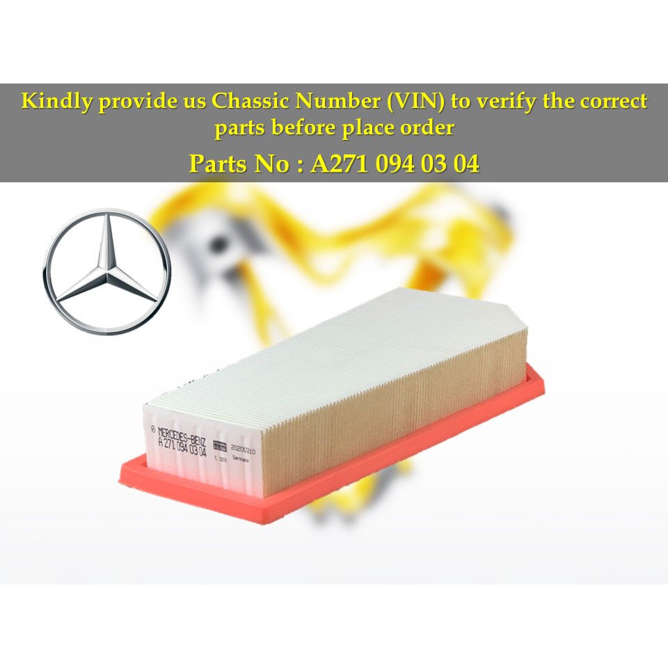 Mercedes Benz - C250 SLK250 1.8L Turbo Air Filter A271-094-03-04 ...