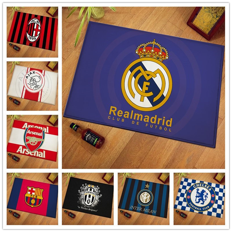 Football Club Doormat Flannel Printed Floor Mat Carpet Football Club ...
