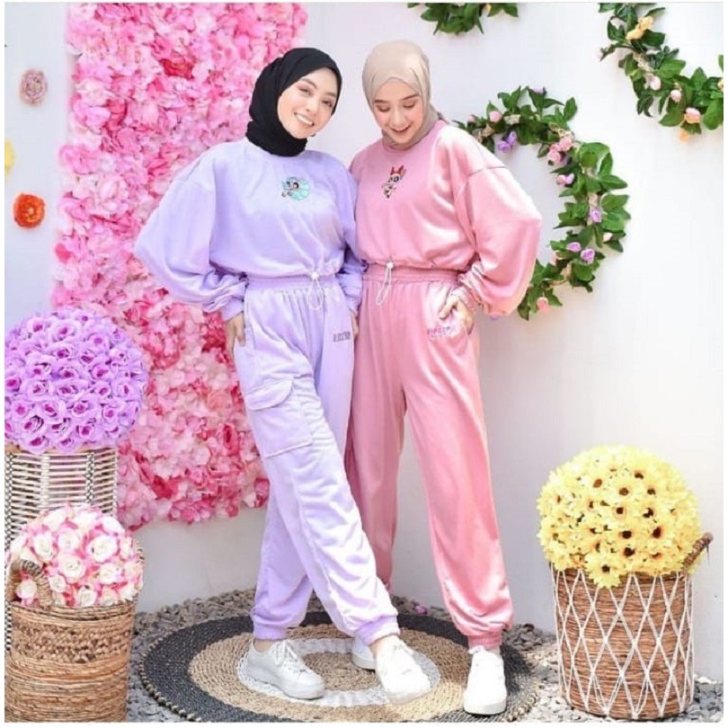 New POWERPUFF GIRLS SET SPORTY SWEATER And Pants Suit POWER PUFF/Sports ...