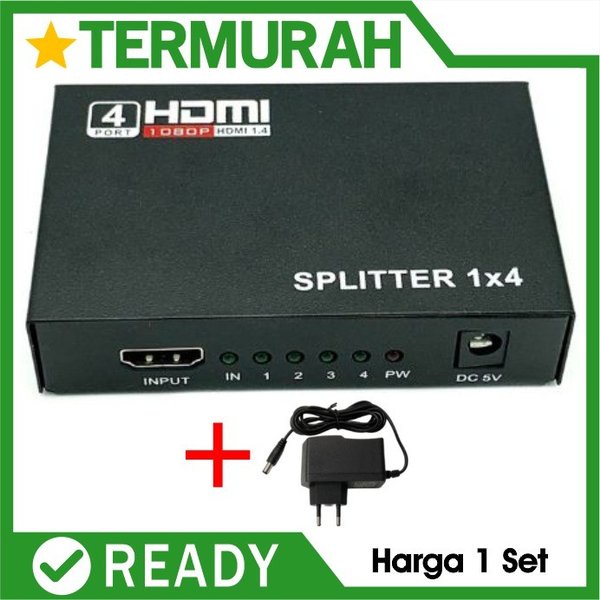 Hdmi SPLITTER 4 PORT 1 INPUT 4 OUTPUT split SPLITER ADAPTER 4PORT FULL ...