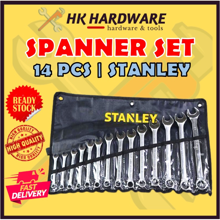 STANLEY SPANNER SPANAR SET carbon steel 8-24 mm Combination Wrench ...