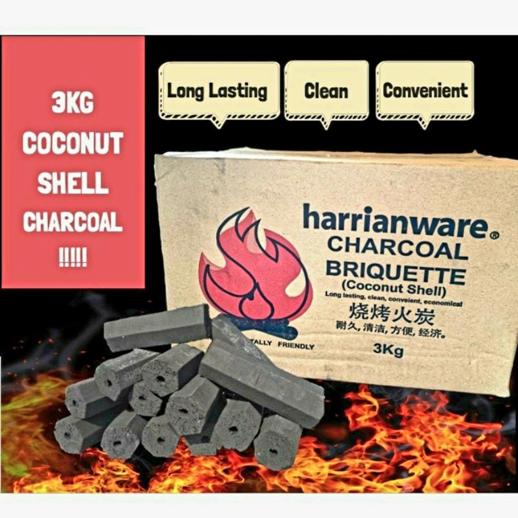 3Kg Charcoal Arang + 40pcs Fire Starter | Shopee Malaysia