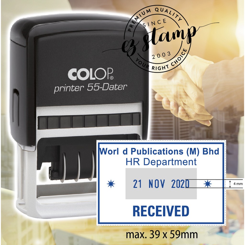 COLOP Printer 55 Custom Dater (P55D, max.39x59mm) /DATE STAMP/ COP GETAH AUTOMATIK BERTARIKH ...