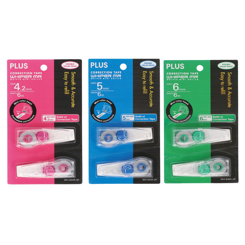 PLUS Whiper MR Correction Tape Refills (2 Pcs) WH-604R/WH-605R/WH-606R | Shopee Malaysia
