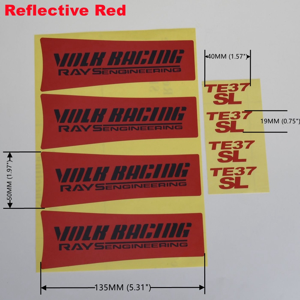 Wholesale JDM Car Wheel Sticker VOLK RACING RAYS TE37SL Fluorescent ...