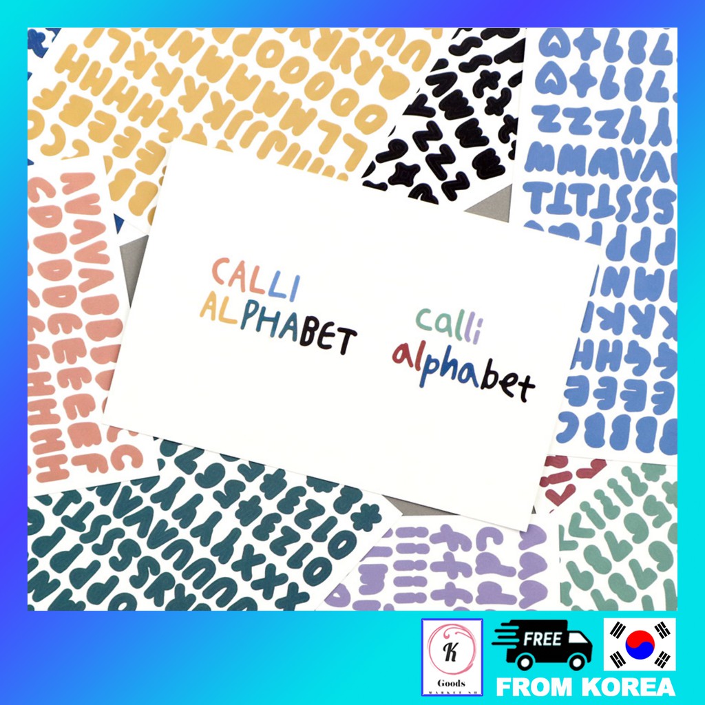 Iconic Calli Alphabet Numeric Sticker 10 Sheets Set Diary Photocard ...