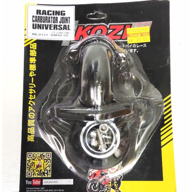 Racing Carburator Joint Intake Pipe Universal Honda/Yamaha/Modenas ...