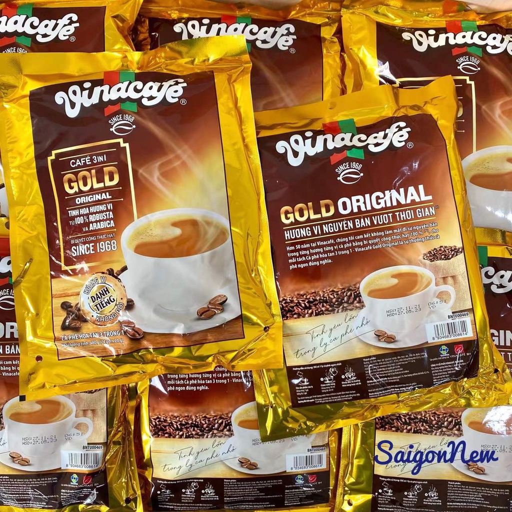 Vinacafe Original Gold 3 in 1 Vietnam Instant Coffee 480gr | Shopee ...