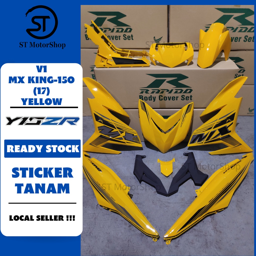 YAMAHA Y15 Y15ZR V1/V2 MX KING-150 (17) YELLOW COVER SET (STICKER TANAM ...