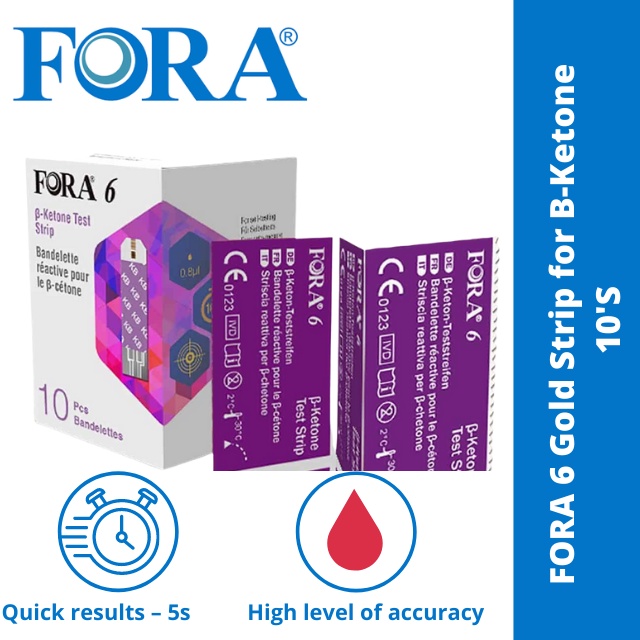 FORA 6 B-Ketone Test Strips (10’s) – For FORA 6 Connect & FORA 6 Plus ...