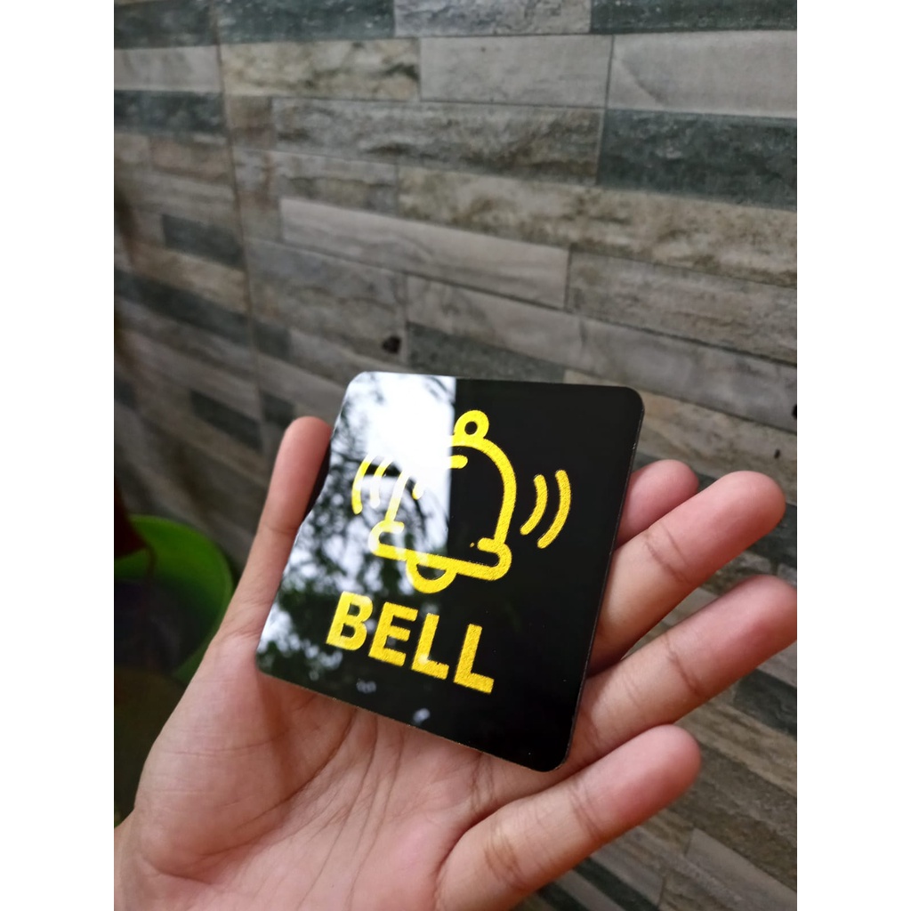 Acrylic Door Sticker Sign - GOLD Bell - Signage Cafe / Home / Resto ...