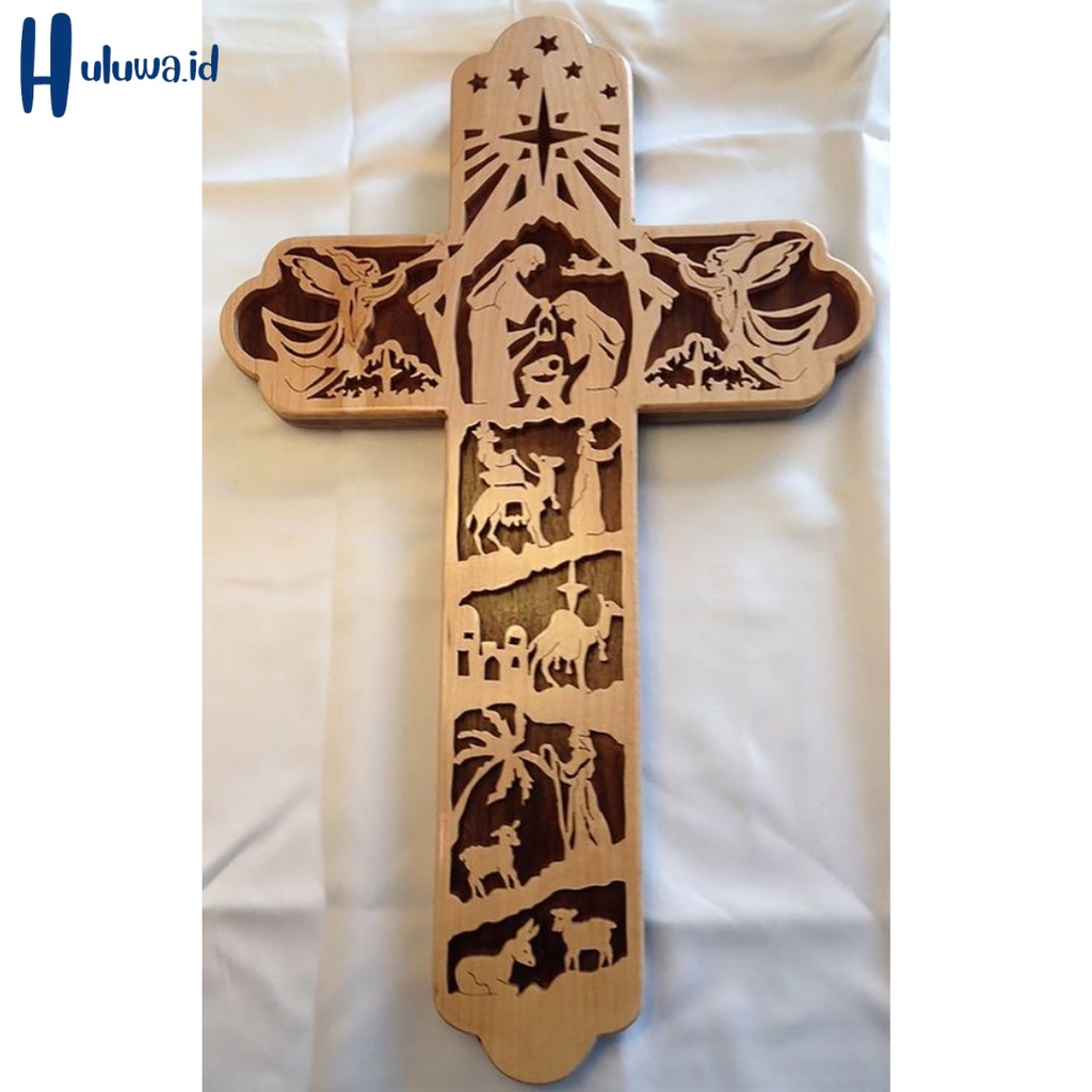 Cross wall display Decoration with Shepherd and Noah's ship motifs ...