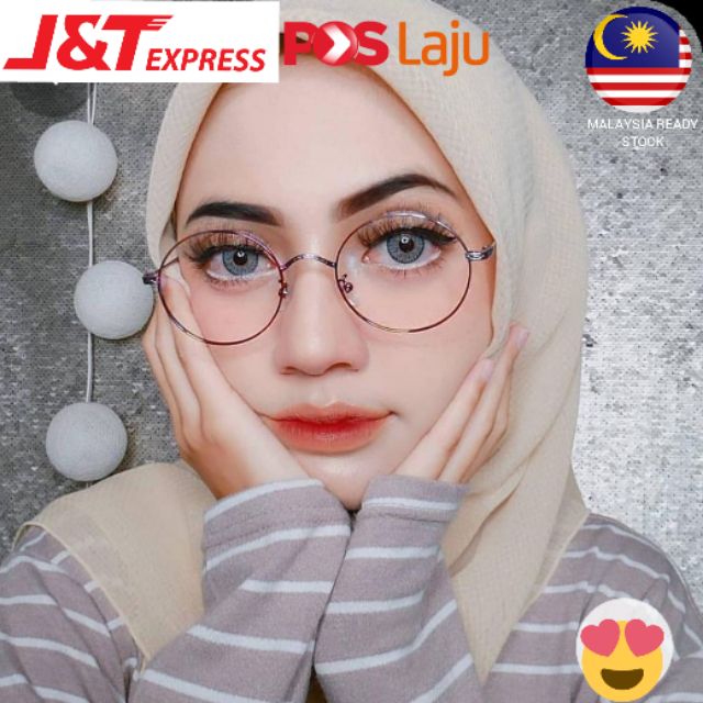 🔥MURAH🔥KOREAN CERMIN MATA FESYEN ARTIS ROUND CIRCLE OVAL METAL FRAME CLEAR VINTAGE SPEK MATA ...