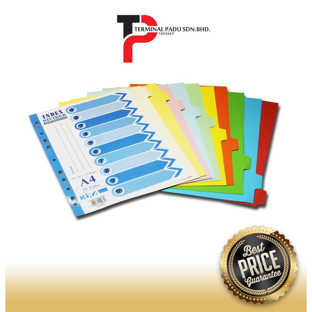 Kita Brand A4 Colour Index Divider/File Filing Separator (120gsm ...