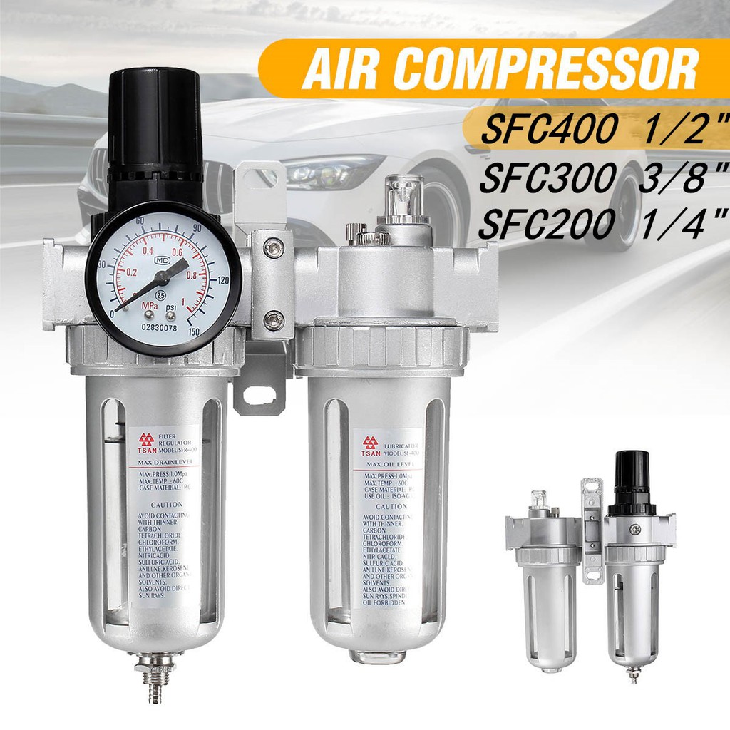 Fuel Oil Water Moisture Trap Air Pressure Compressor Filter Air Regulator SFR/SFC200 300 400 ...