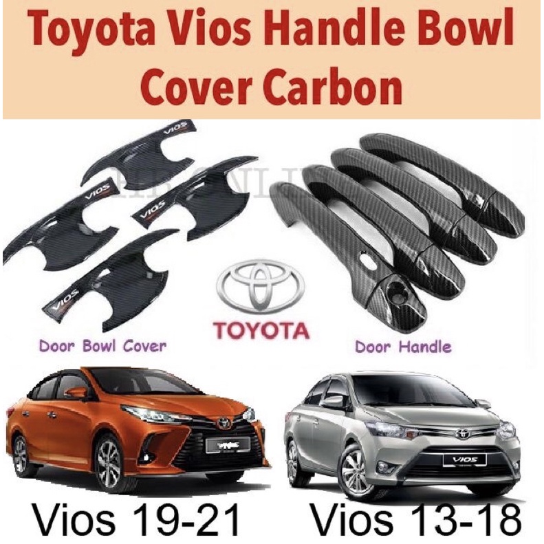 Carbon🔥Toyota Vios 2013-2022 Door Handle Cover Bowl Cover Carbon one ...
