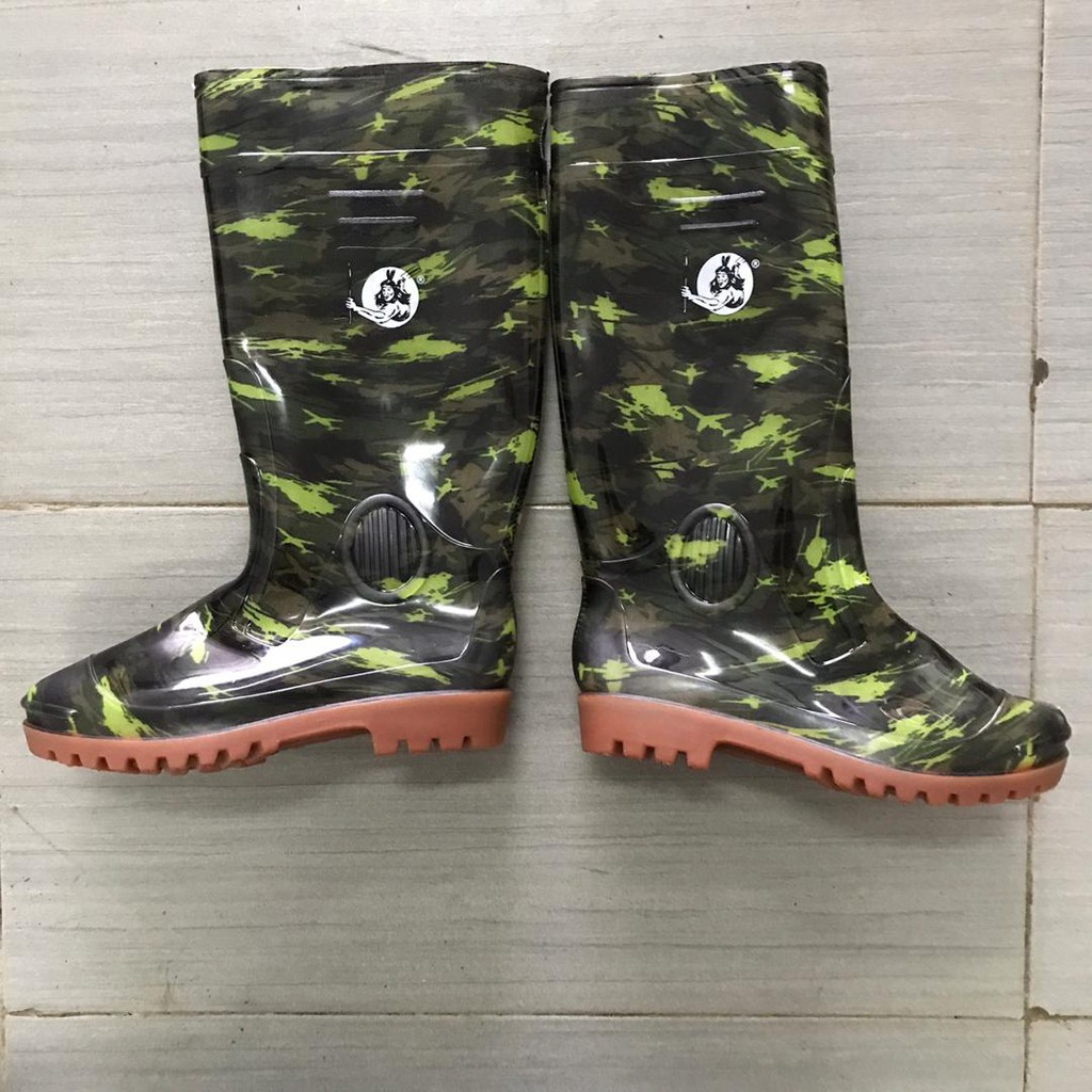 🔥HOT🔥 Army Green Long Safety Rubber Boots (Boots Kasut Getah ...