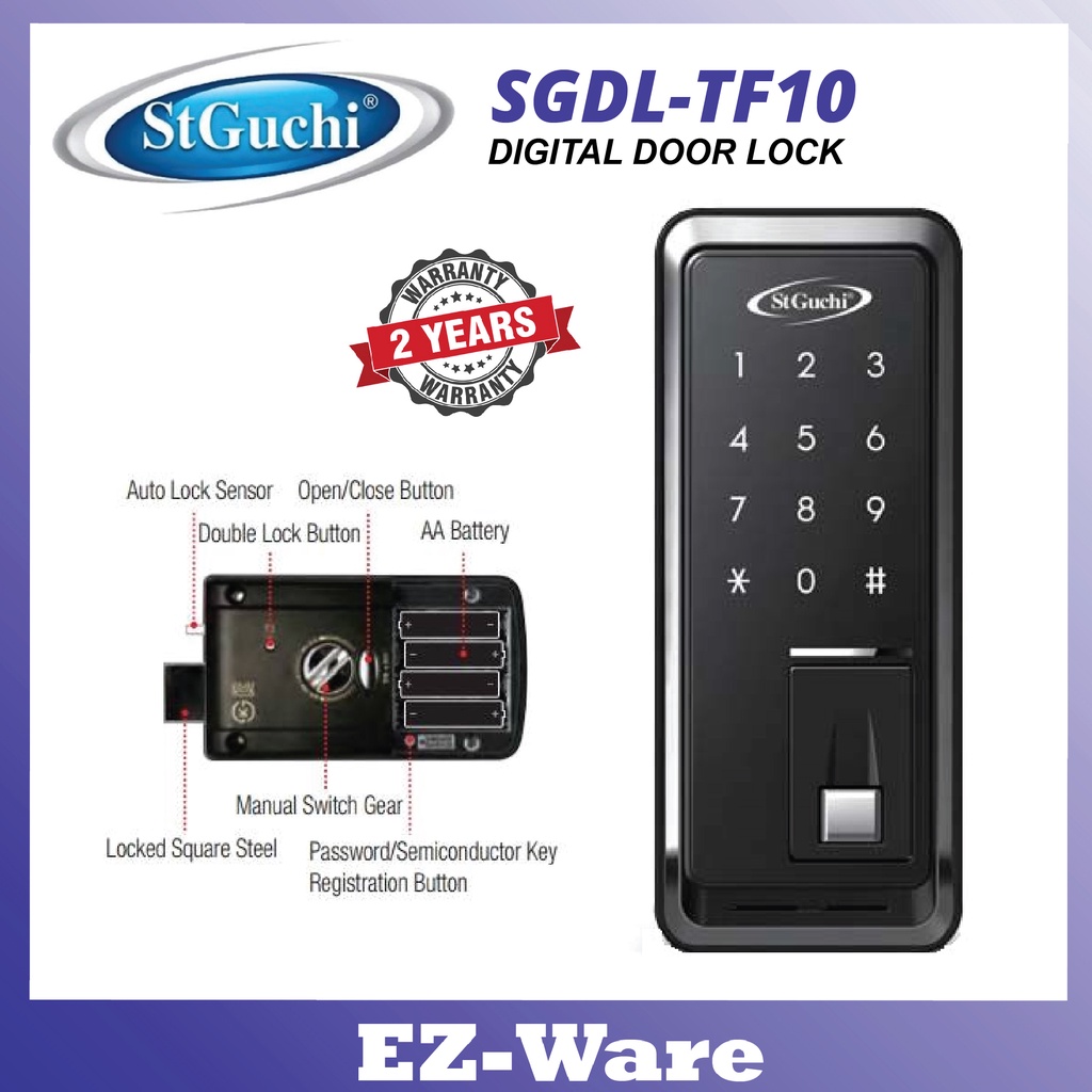 ST GUCHI SGDL-TF10 DIGITAL DOOR LOCK | Shopee Malaysia