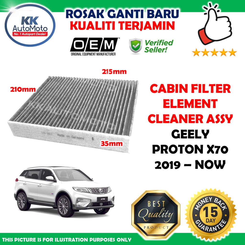 Proton X70 Geely Premium Carbon High Qualitiy Cabin Filter Cleaner ...