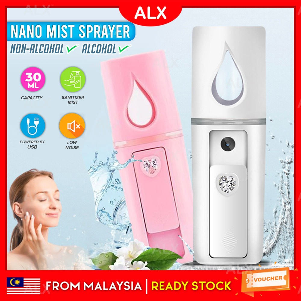 ALX 20mL USB Mini Sanitizer Spray Hydrating Nano Mist Sprayer Body ...