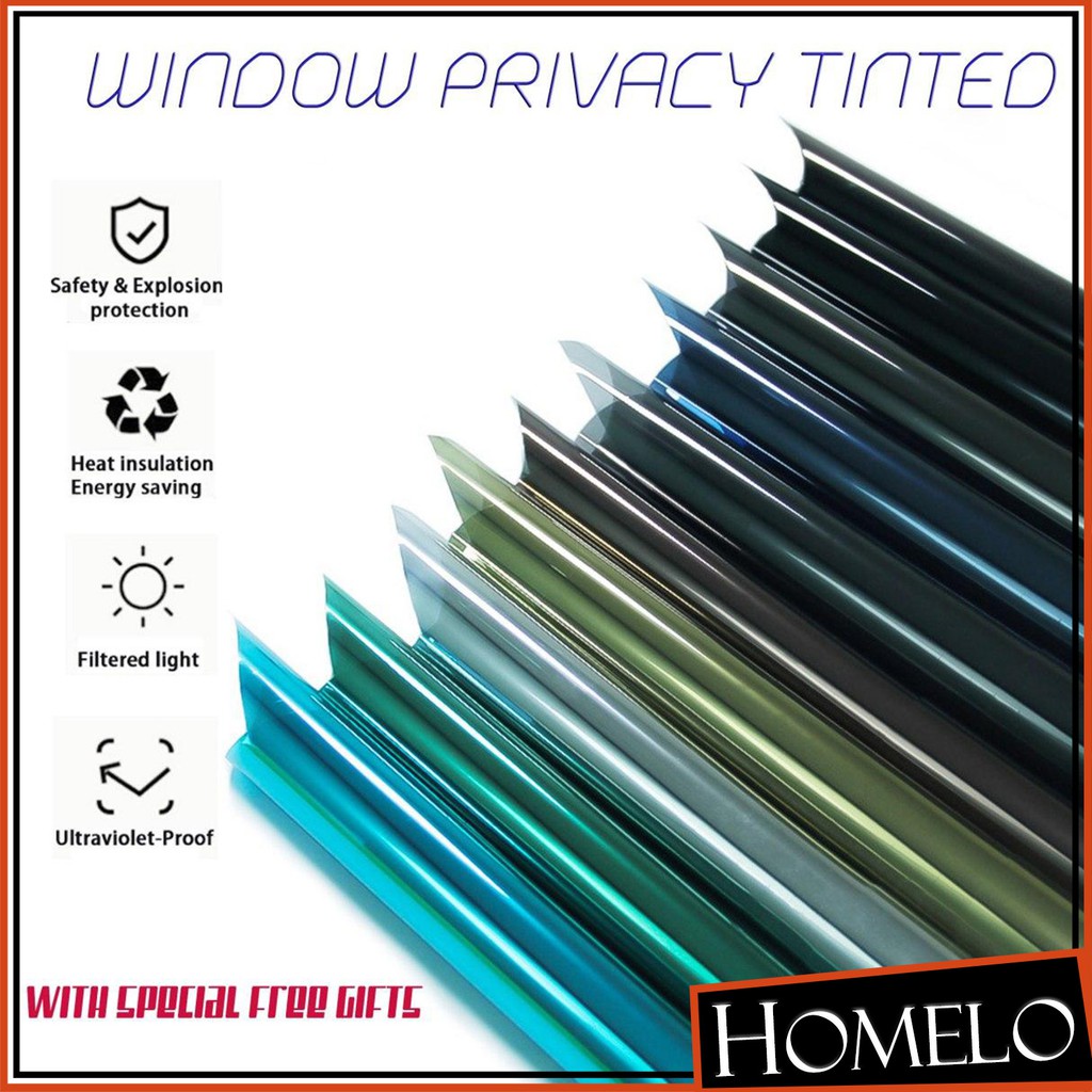 HOMELO Privacy Window Film Glass Sticker Solar Tinted Film Decor Mirror ...