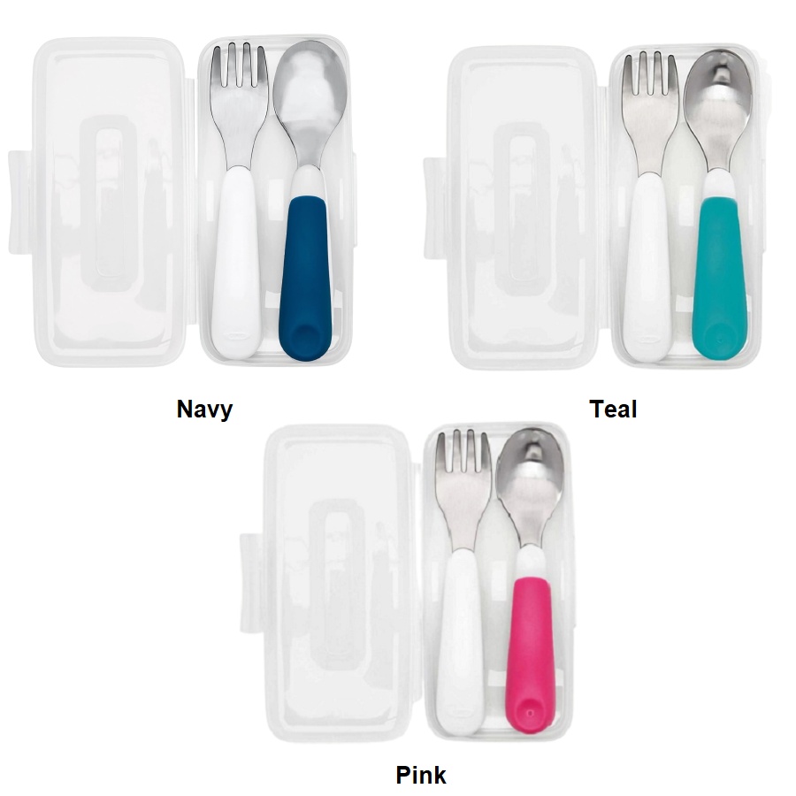 Oxo Tot One-The-Go Fork & Spoon Set (12m+) | Shopee Malaysia