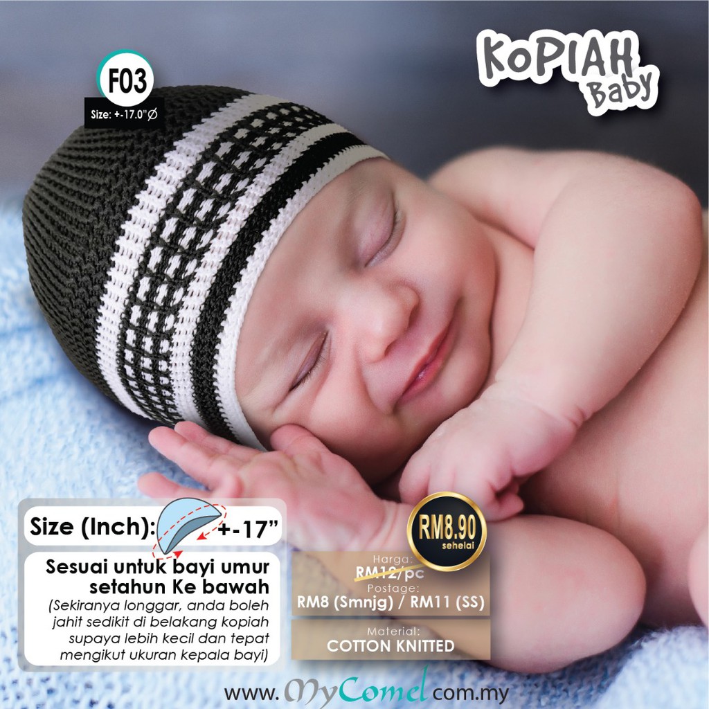 [HOT ITEM] Kopiah Baby Boy Kopiah Budak Selesa Sejuk | Shopee Malaysia
