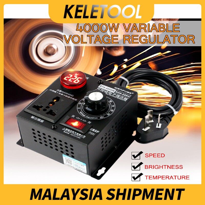 AC 220V 4000W SCR Electronic Voltage Regulator Temperature Motor FAN ...