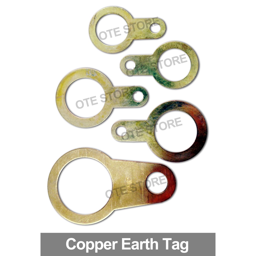 Copper Brass Earth Tag 3/4" (20mm), 1" (25mm), 1 1/4" (32mm), 1 1/2 ...