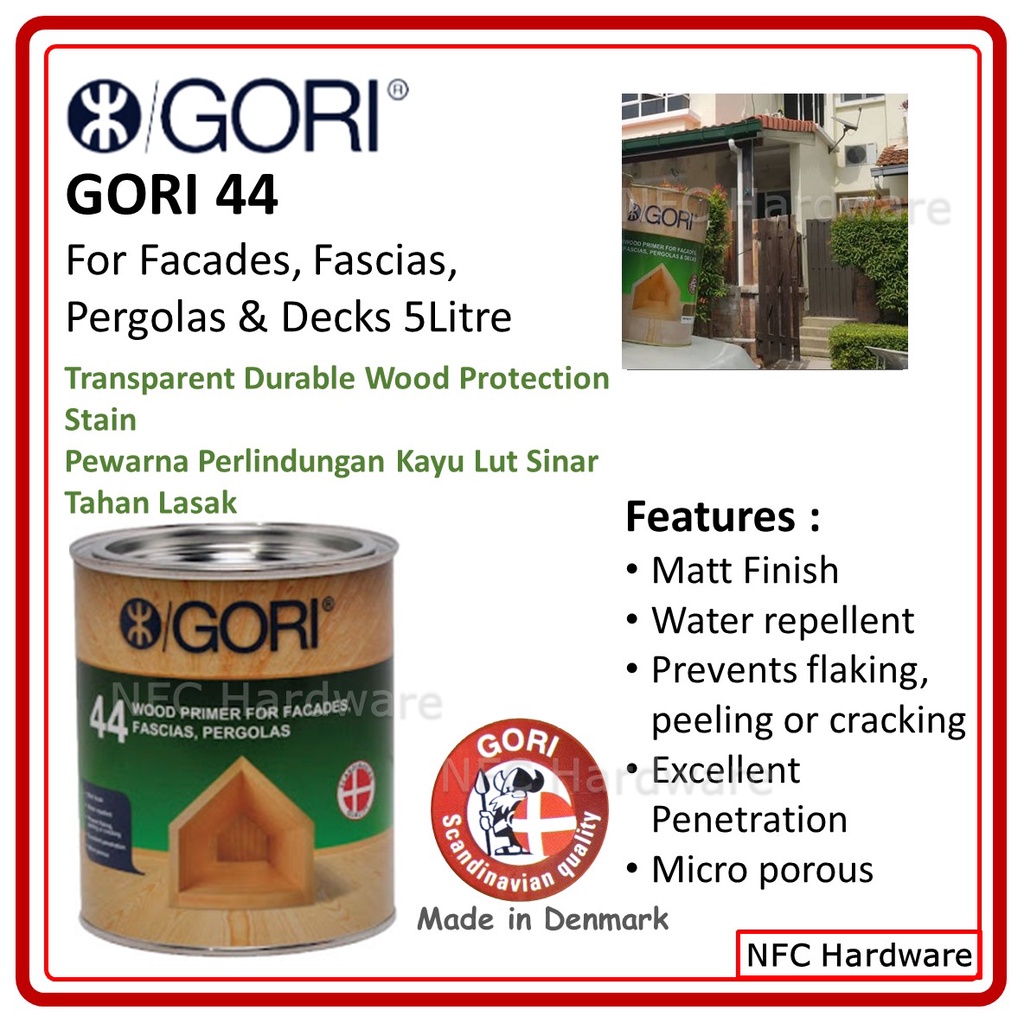 GORI 44 5L Wood Primer For Facades, Fascias, Pergolas & Decks 5 Litre ...