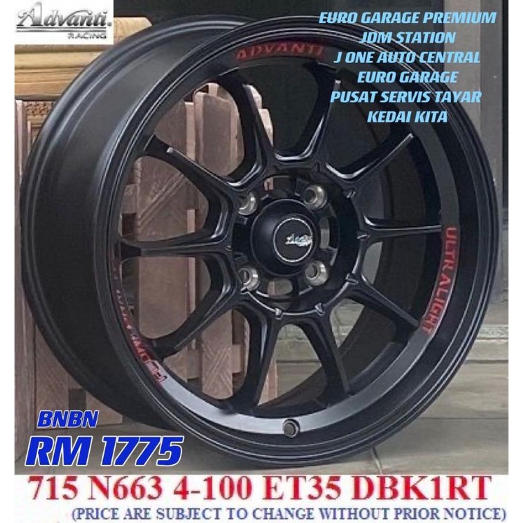 SPORT RIM BARU ADVANTI N663D ULTRA LIGHT MYVI JAZZ VIOS ALZA BLM ...