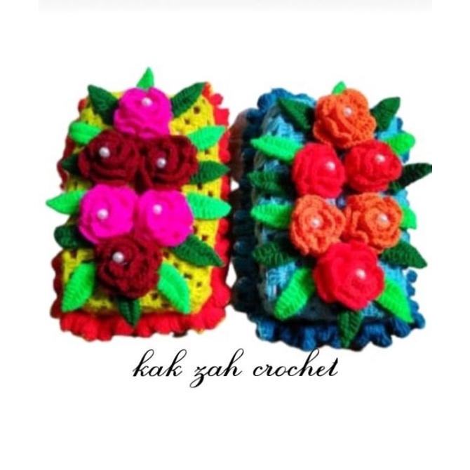 🔥Tissue Box Cover Crochet Design C🔥 + foc (tisu 1 kotak)🌹ROSE🌹 | Shopee ...