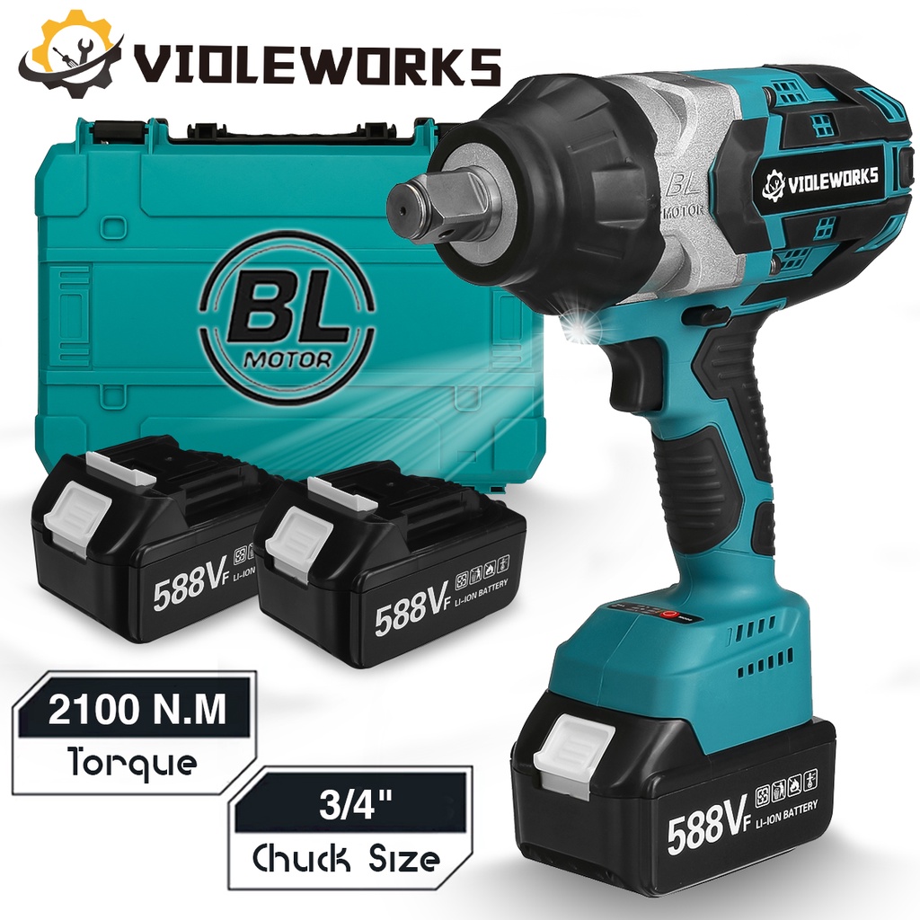 2100N.M 588VF High Torque Brushless Electric Impact Wrench 100-240V 3/4 ...
