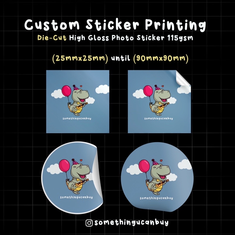 [100 pcs] Custom Sticker Printing High Gloss Photo Sticker 115gsm SUCB ...