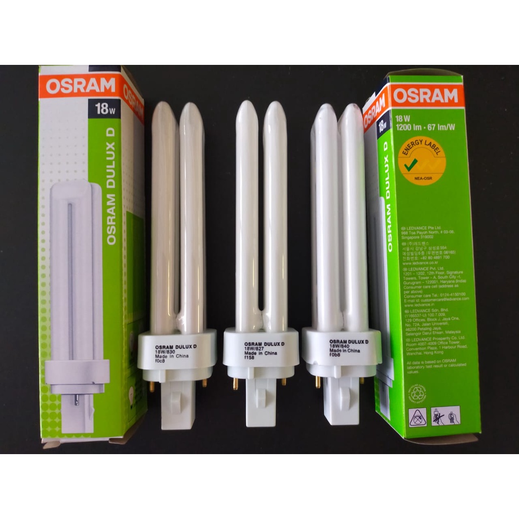 Osram Dulux D 18W/827 830 840 865 2Pin warmwhite cool white daylight PLC tube energy saving lamp ...