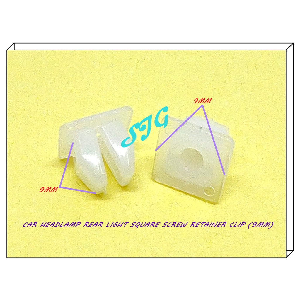 [FAST SHIPPING] CAR HEADLAMP REAR LIGHT SQUARE SCREW RETAINER CLIP (9MM ...