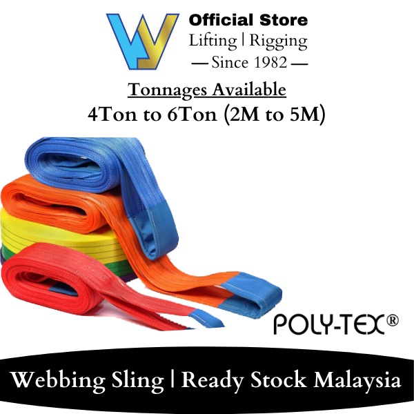 POLYESTER WEBBING SLING BELT/SLING ANGKAT/TALI ANGKAT SF6 4TON - 6TON ...