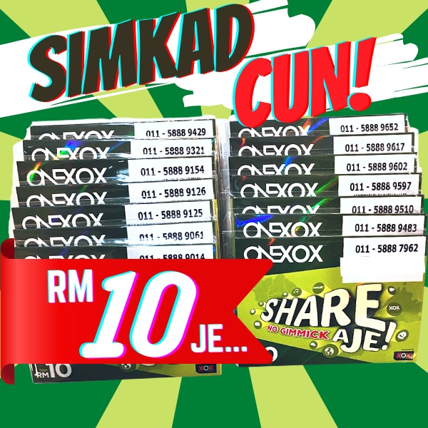 [B6] Simkad ONEXOX Prepaid Nombor VIP Cantik Lawa 36 Bulan Tempoh Sah ...