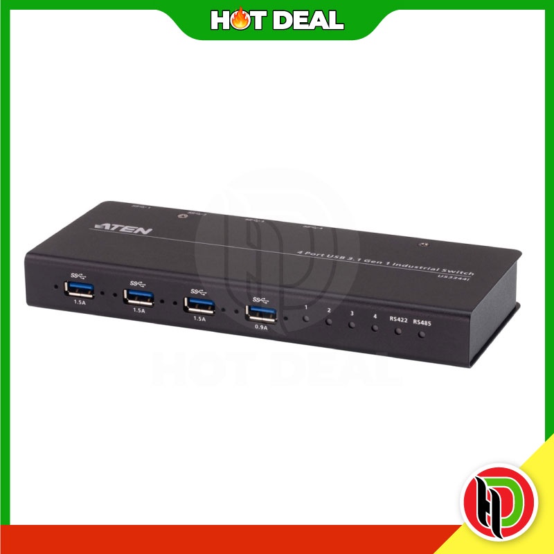 Hotdeal Aten US3344i 4 x 4 USB 3.2 Gen 1 Industrial Hub Switch - With ...
